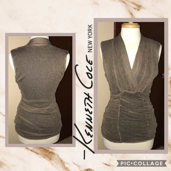 Kenneth Cole | Tops | Kenneth Cole Metallic Evening Top | Poshmark